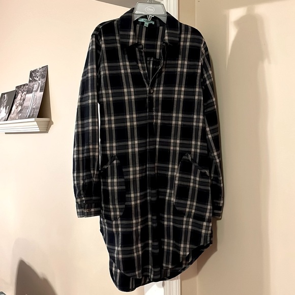 Karlie | Dresses | Navy Plaid Flannel Shirt Dress By Karli | Poshmark